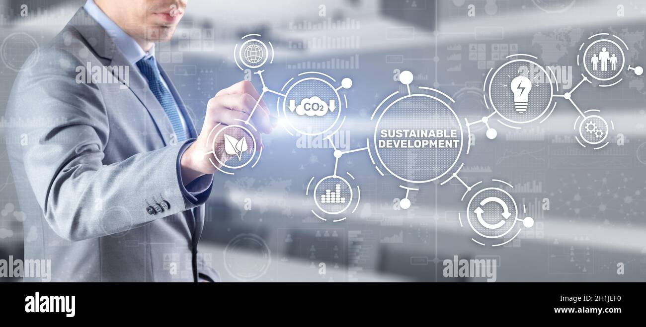 Sustainable Balanced Development. Balance between nature and science ...