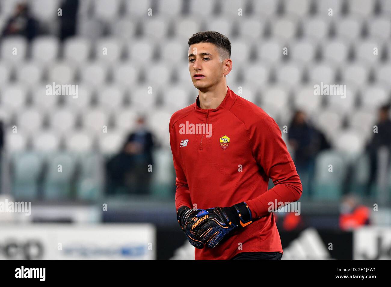 Pietro Boer of AS Roma warms up during the Serie A 2021/22 match ...