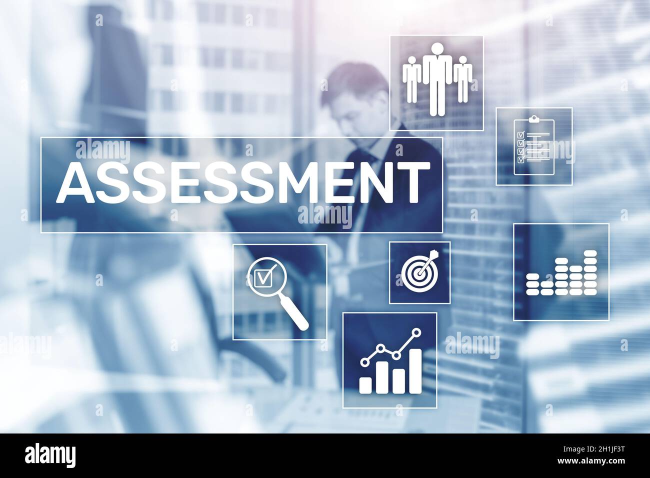 Assessment Analysis Analytics Technology concept on Business Background ...