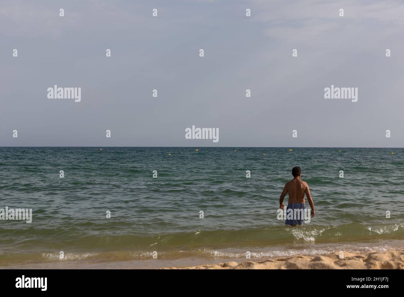 MANTA ROTA, PORTUGAL - AUGUST 25, 2017: People at the famous beach of ...