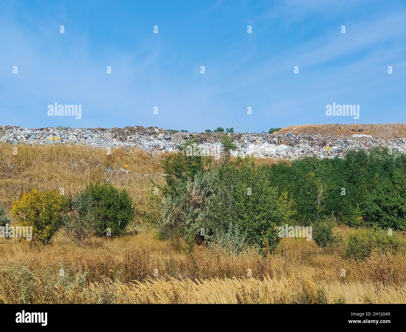 Hill of diverse domestic garbage in landfill at Ukraine Stock Photo - Alamy