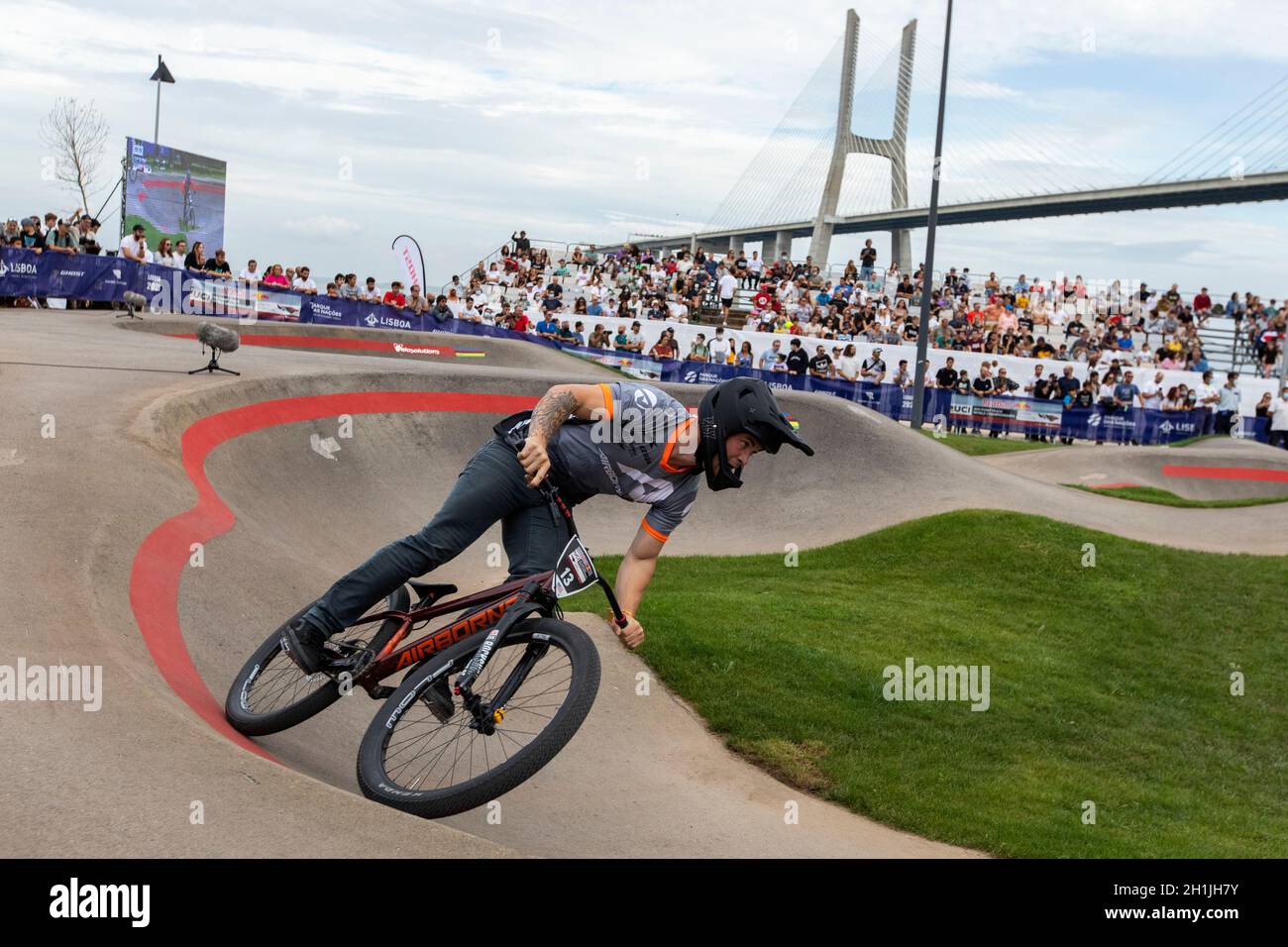 Lisbon, Portugal. 17th Oct, 2021. North American biker Collin Hudson in ...