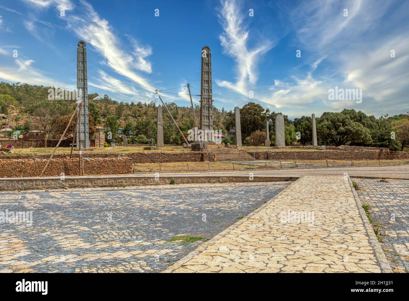 Ancient monolith stone obelisk, symbol of the old Aksumite civilization ...