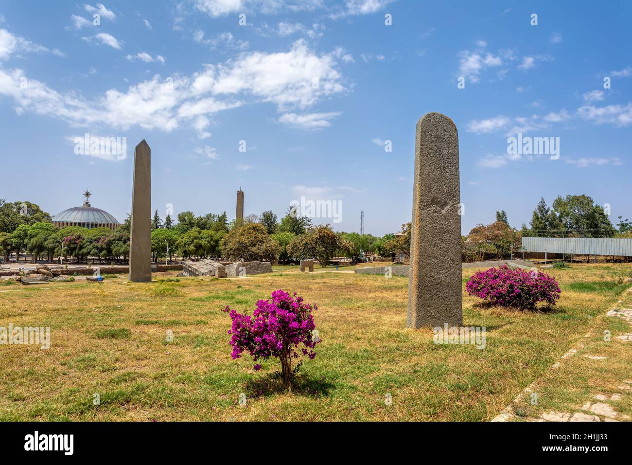 Ancient monolith stone obelisk, symbol of the old Aksumite civilization ...