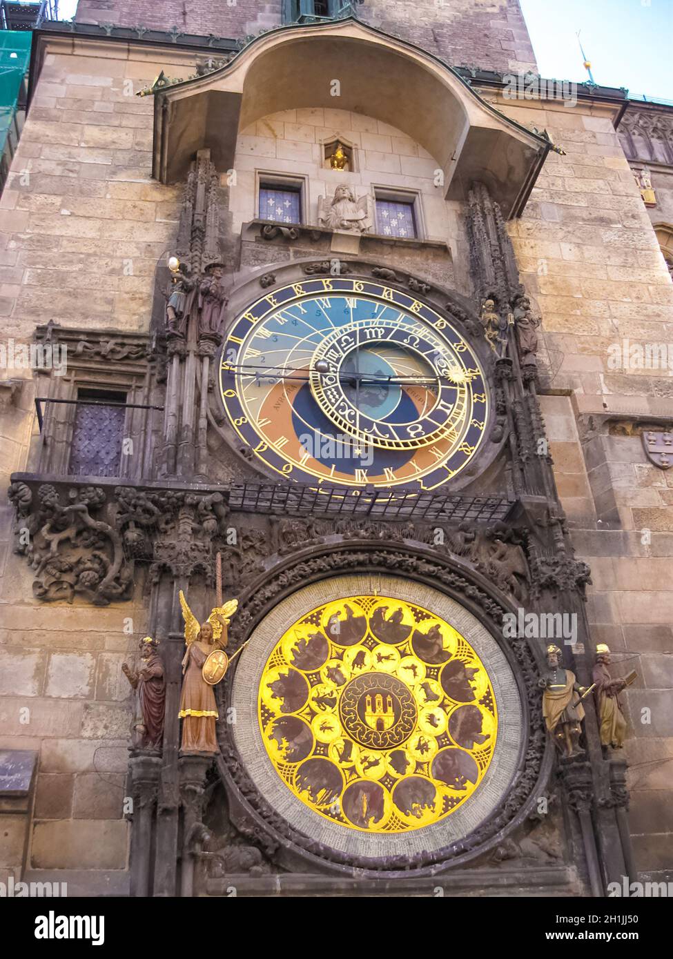 famous old medieval astronomical clock in Czech capital Prague, Czech ...