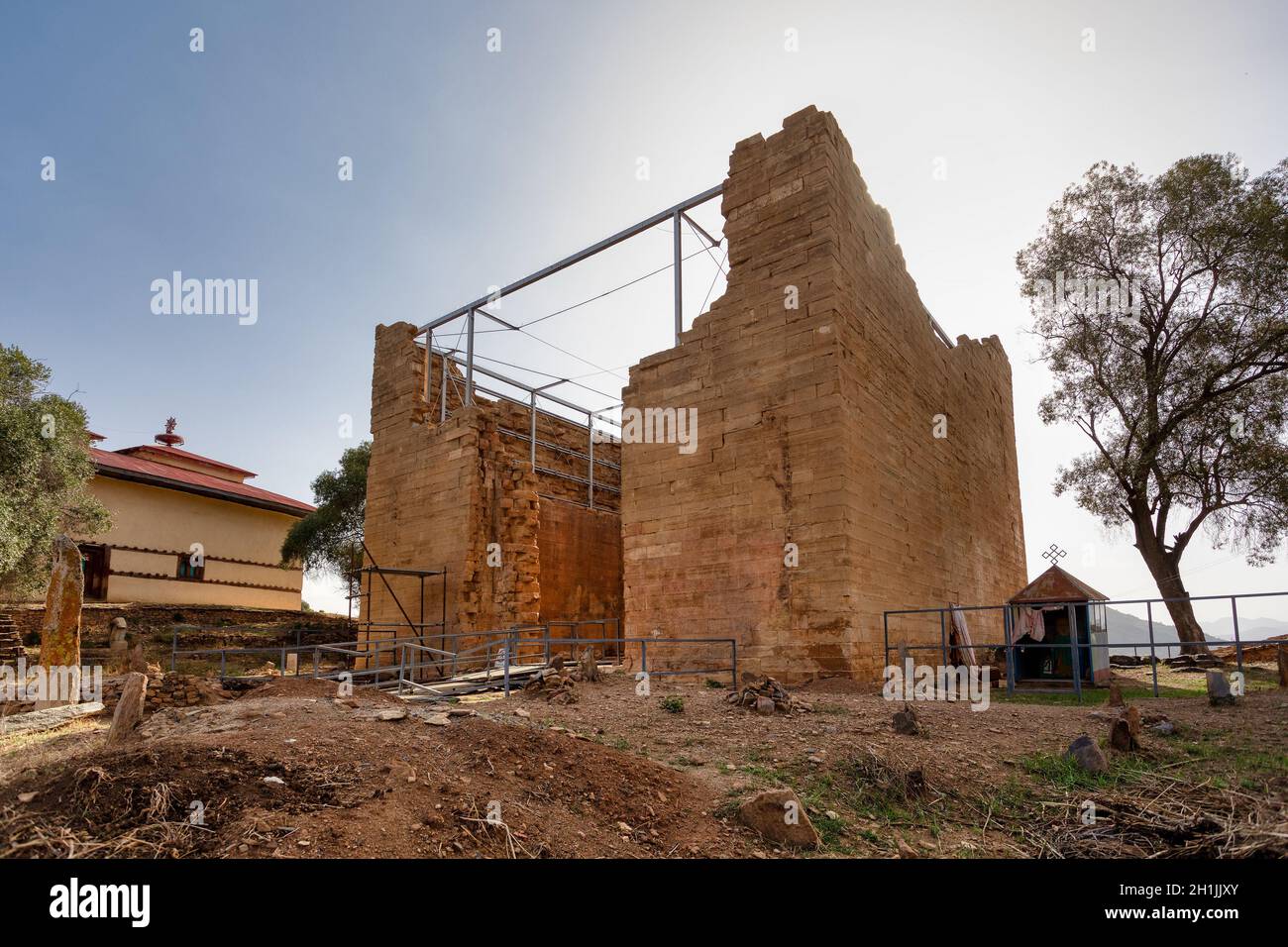 Ruins of the Great Temple of the Moon from 700 BC in Yeha, Tigray ...