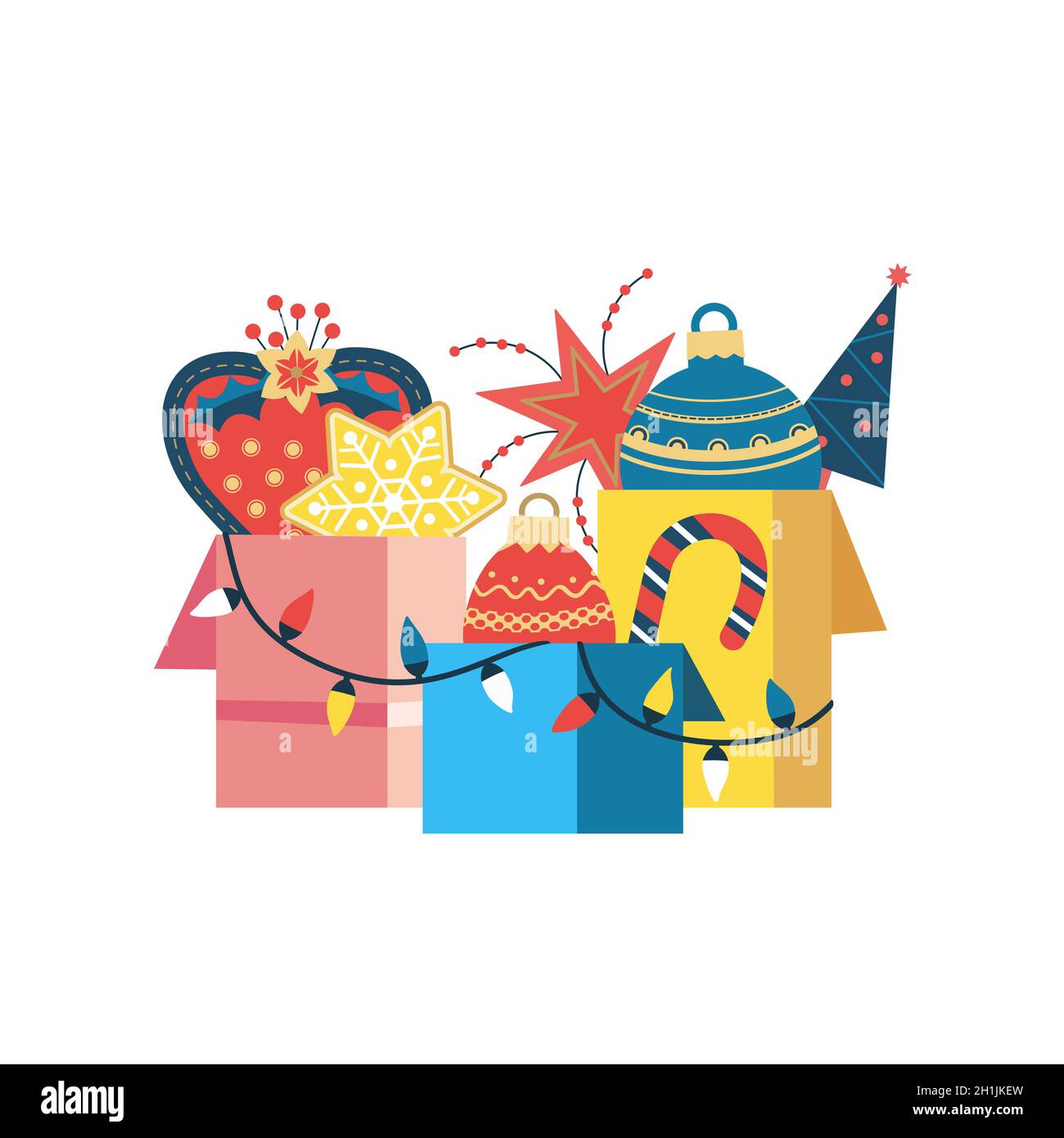 Red ball gift boxes Stock Vector Images - Alamy