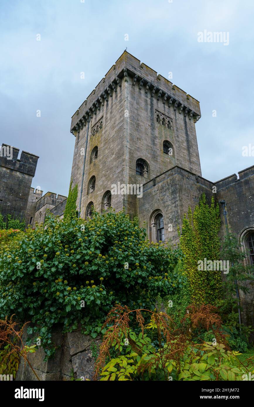 A view of Penrhyn Castle, an extensive medieval country house in ...