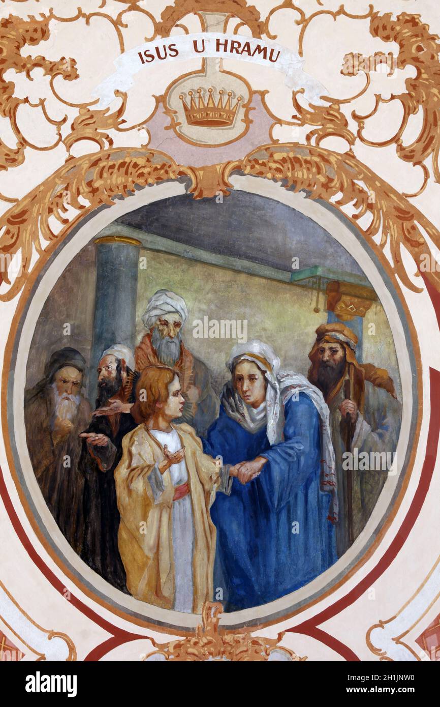 The Twelve Year Old Jesus in the Temple Stock Photo - Alamy