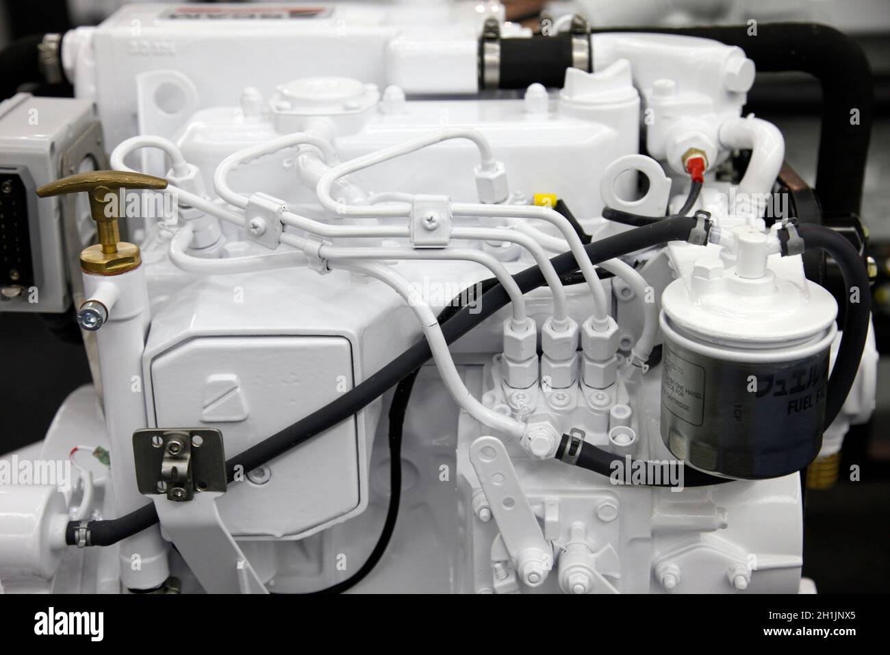 Modern engine used on marine industry exhibited at the Zagreb Boat Show ...