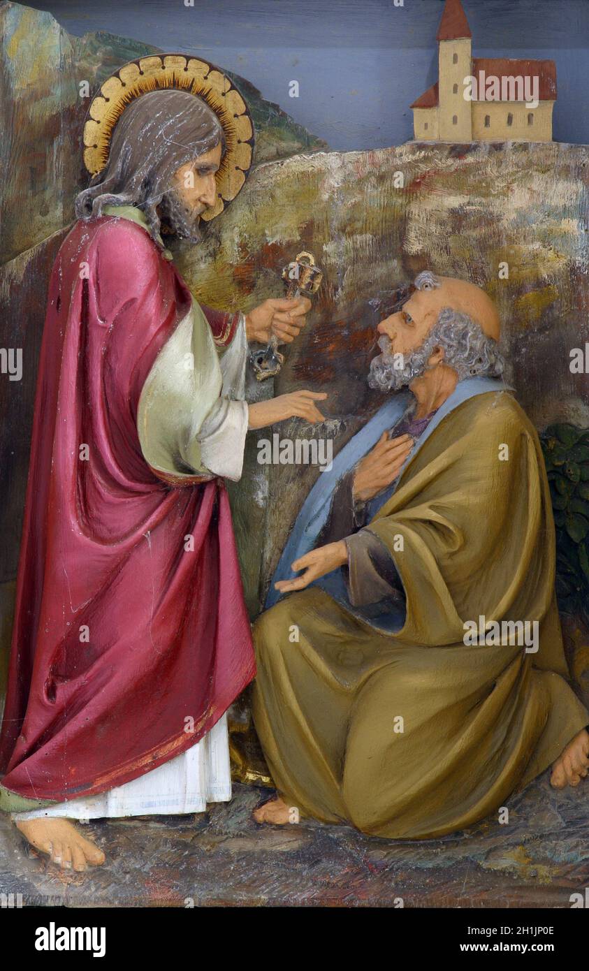 Christ Handing the Keys to St Peter Stock Photo - Alamy