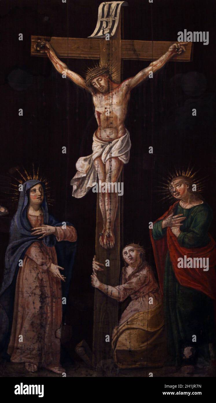 Crucifixion, Blessed Virgin Mary and Saint John under the cross, Saint ...
