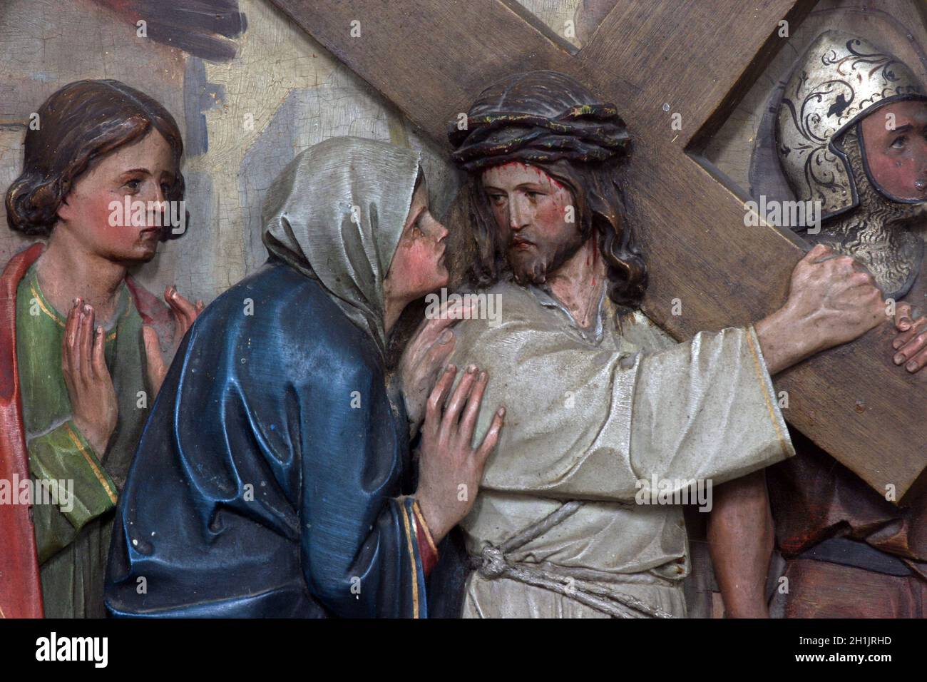 4th Stations of the Cross, Jesus meets His Mother Stock Photo - Alamy