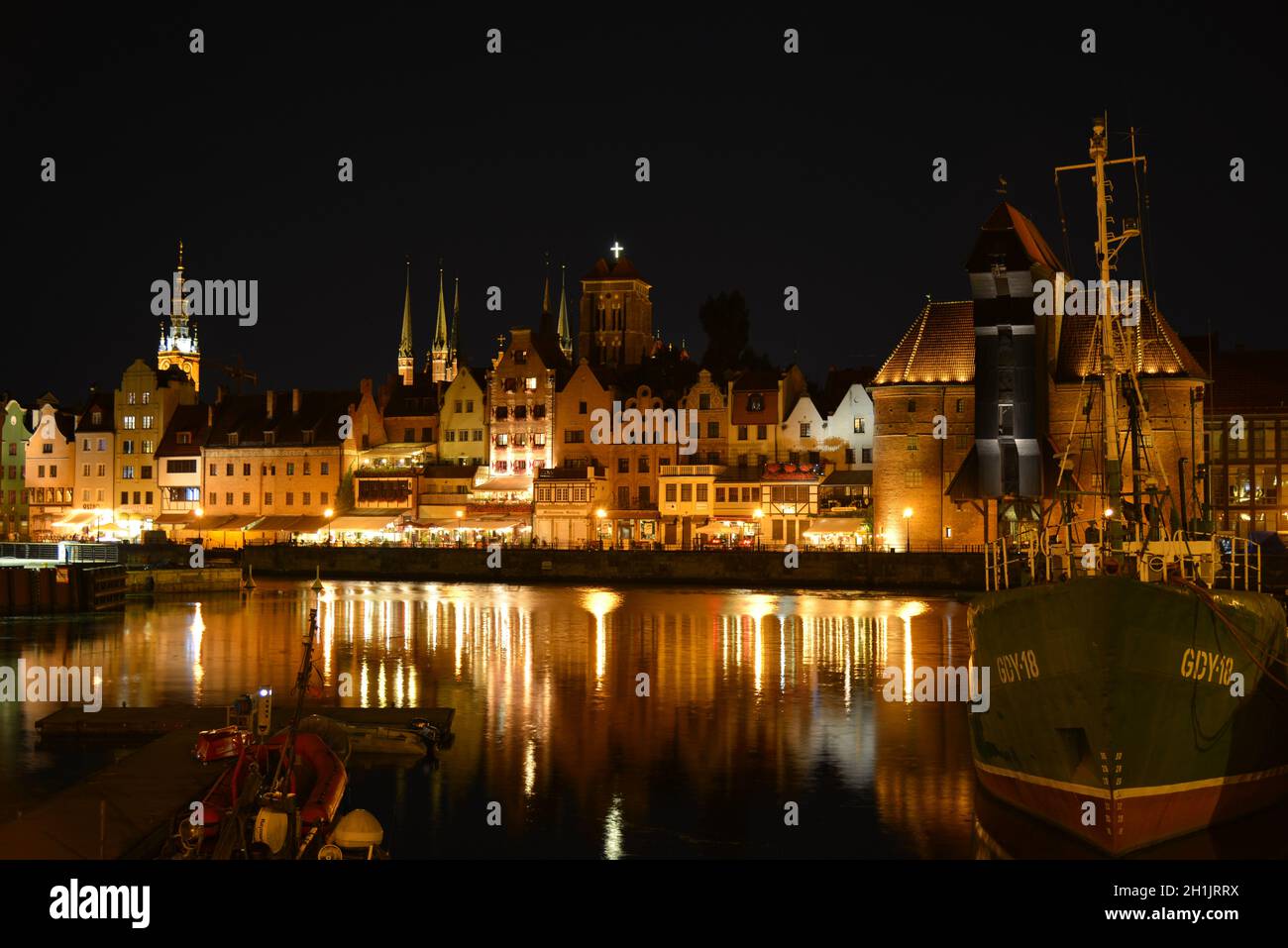 Beautiful Danzig in Poland at a summer night Stock Photo - Alamy