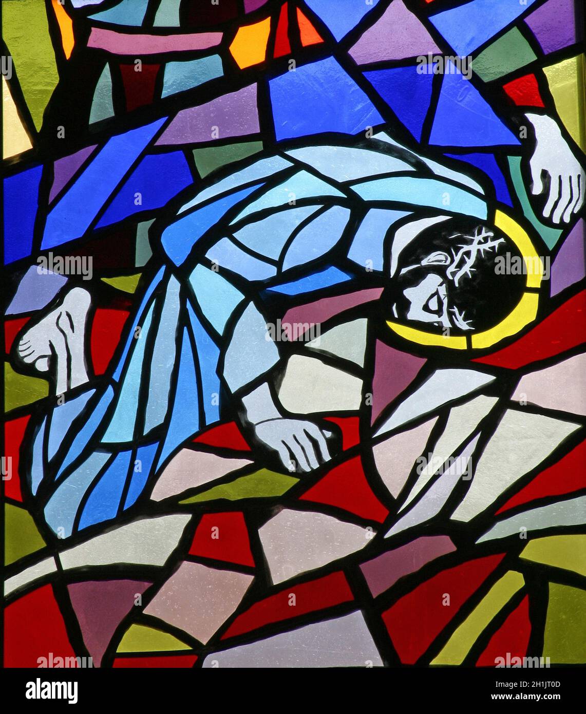 9th Stations of the Cross, Jesus falls the third time Stock Photo - Alamy