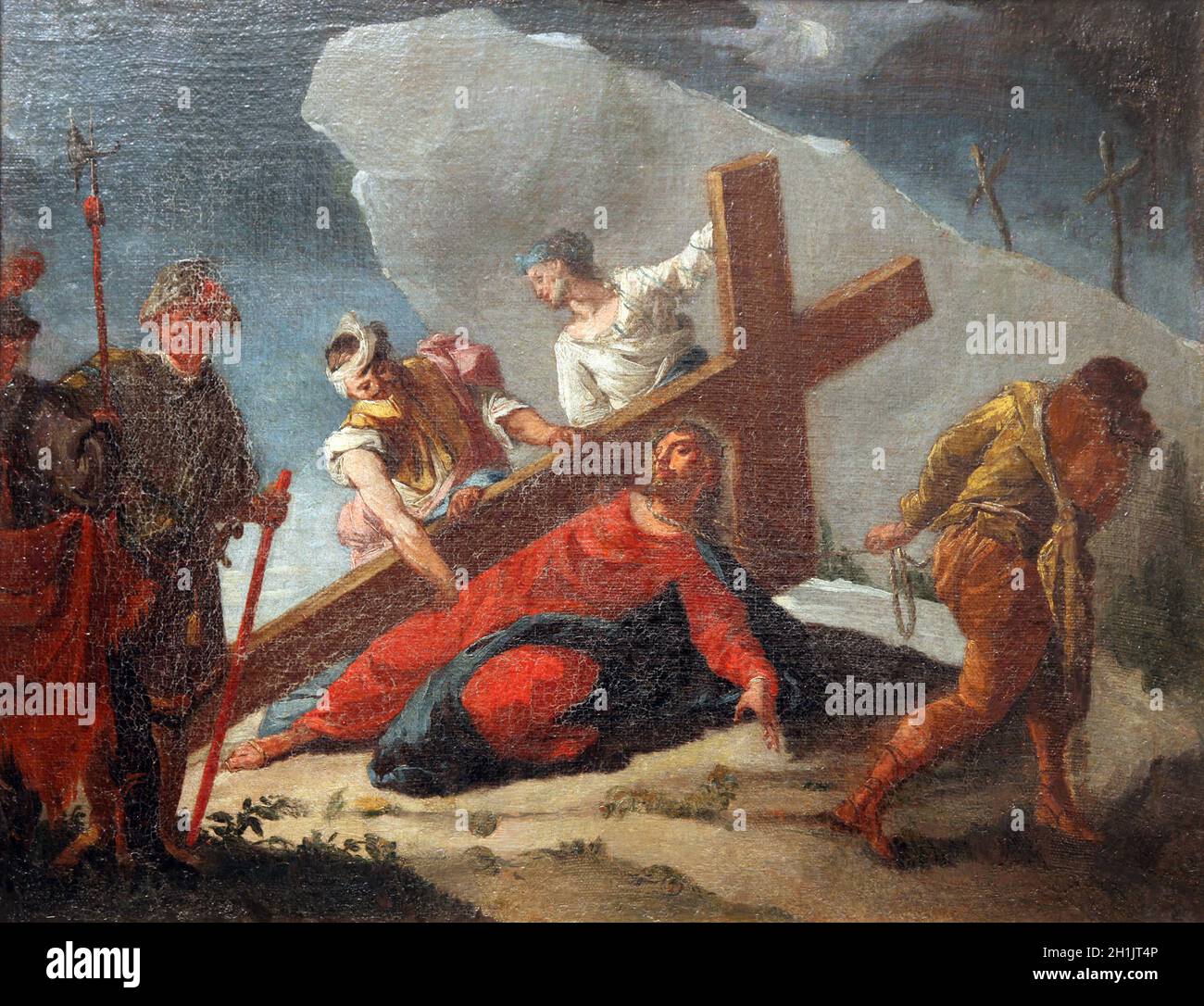 3rd Stations of the Cross, Jesus falls the first time Stock Photo - Alamy