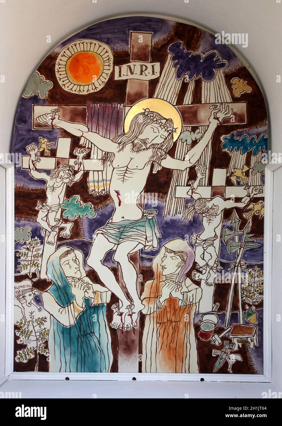 12th Stations of the Cross, Jesus dies on the cross Stock Photo - Alamy