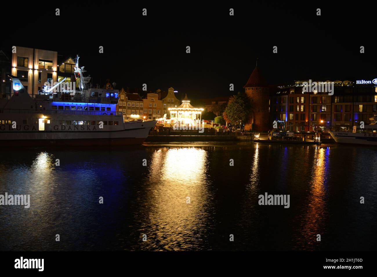 Beautiful Danzig in Poland at a summer night Stock Photo - Alamy
