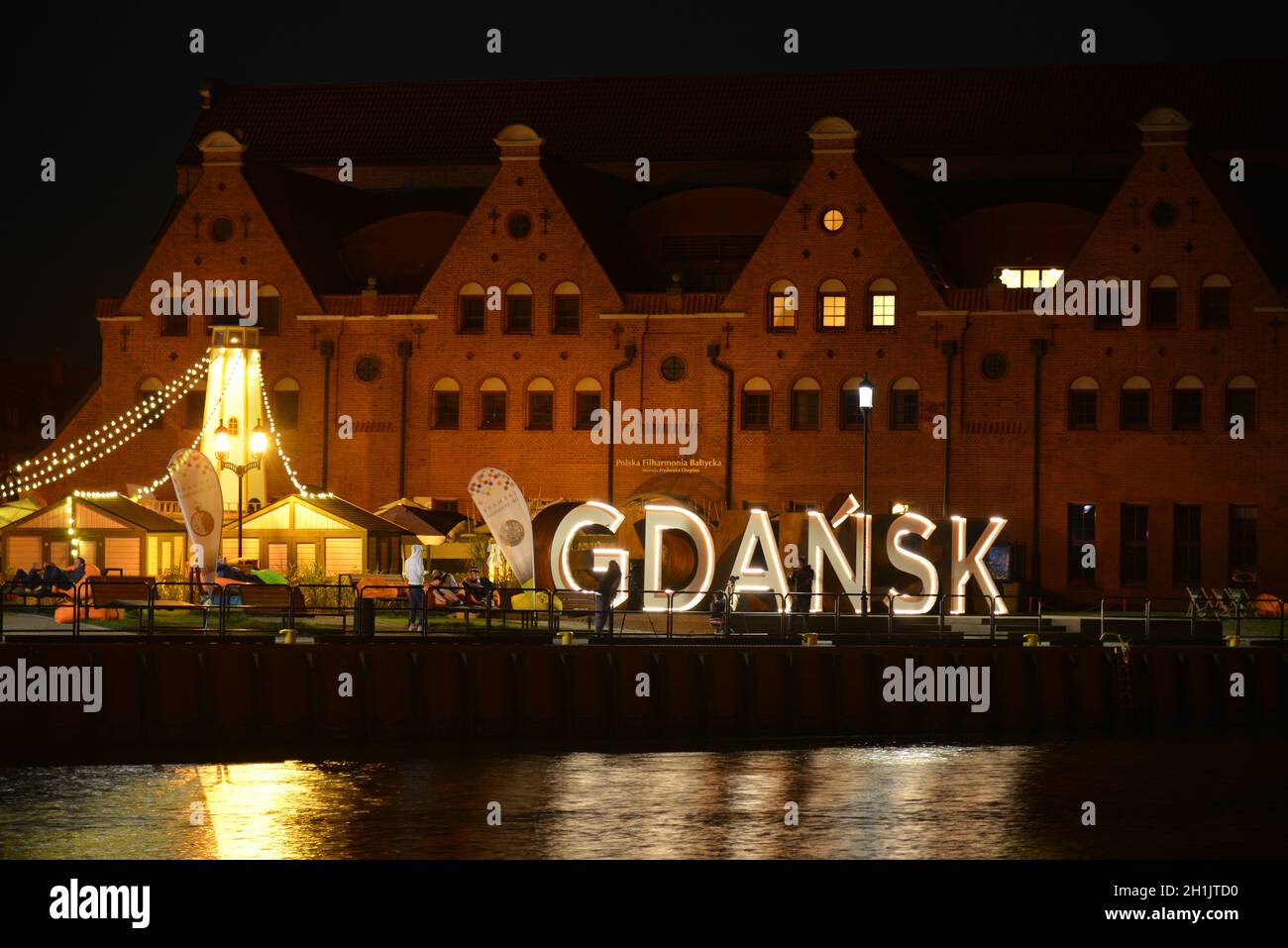 Beautiful Danzig in Poland at a summer night Stock Photo - Alamy