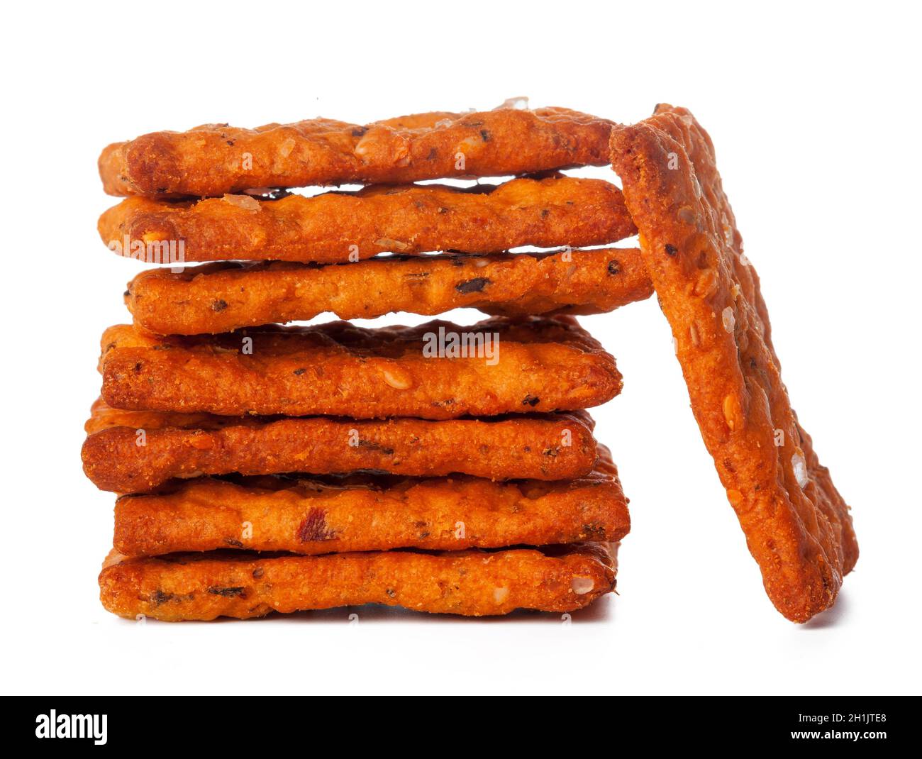 Dried bread crisps isolated on white background Stock Photo - Alamy