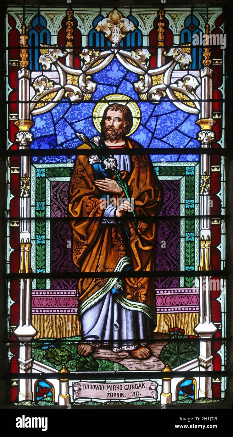 Colorful saint joseph stained hi-res stock photography and images - Alamy