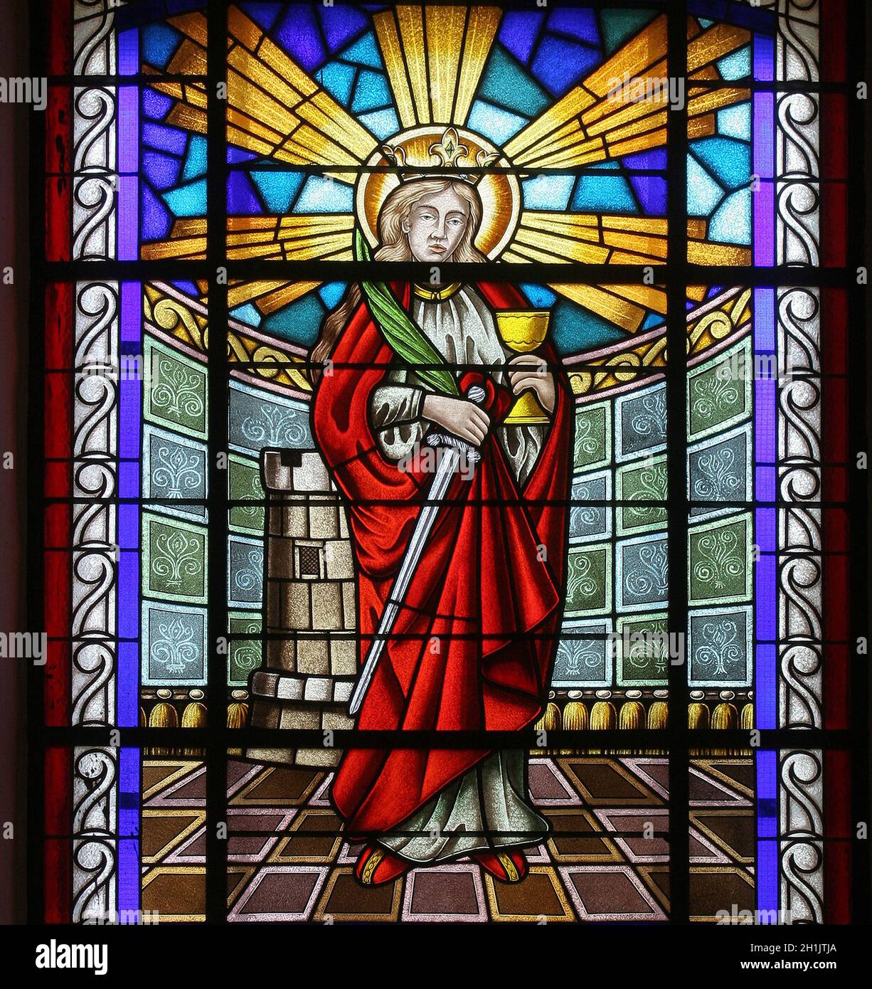 Stained glass window saint barbara hi-res stock photography and images ...