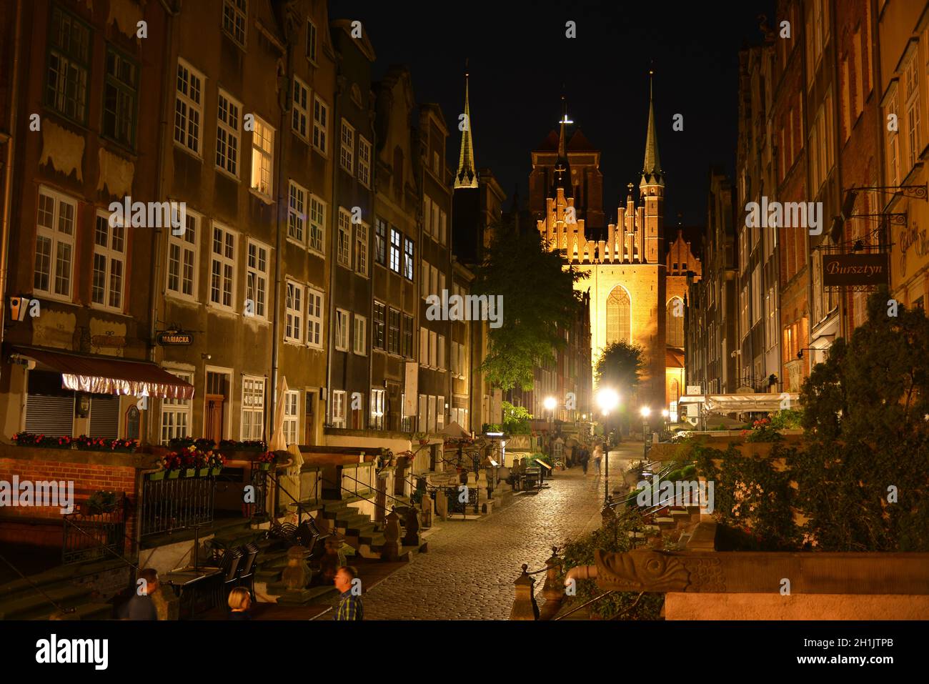 Beautiful Danzig in Poland at a summer night Stock Photo - Alamy