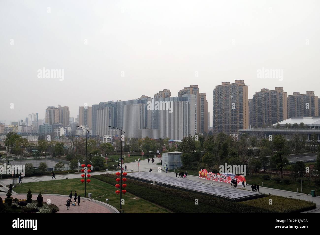 Cityscape and skyline of Hangzhou view from Hangzhou East railway ...