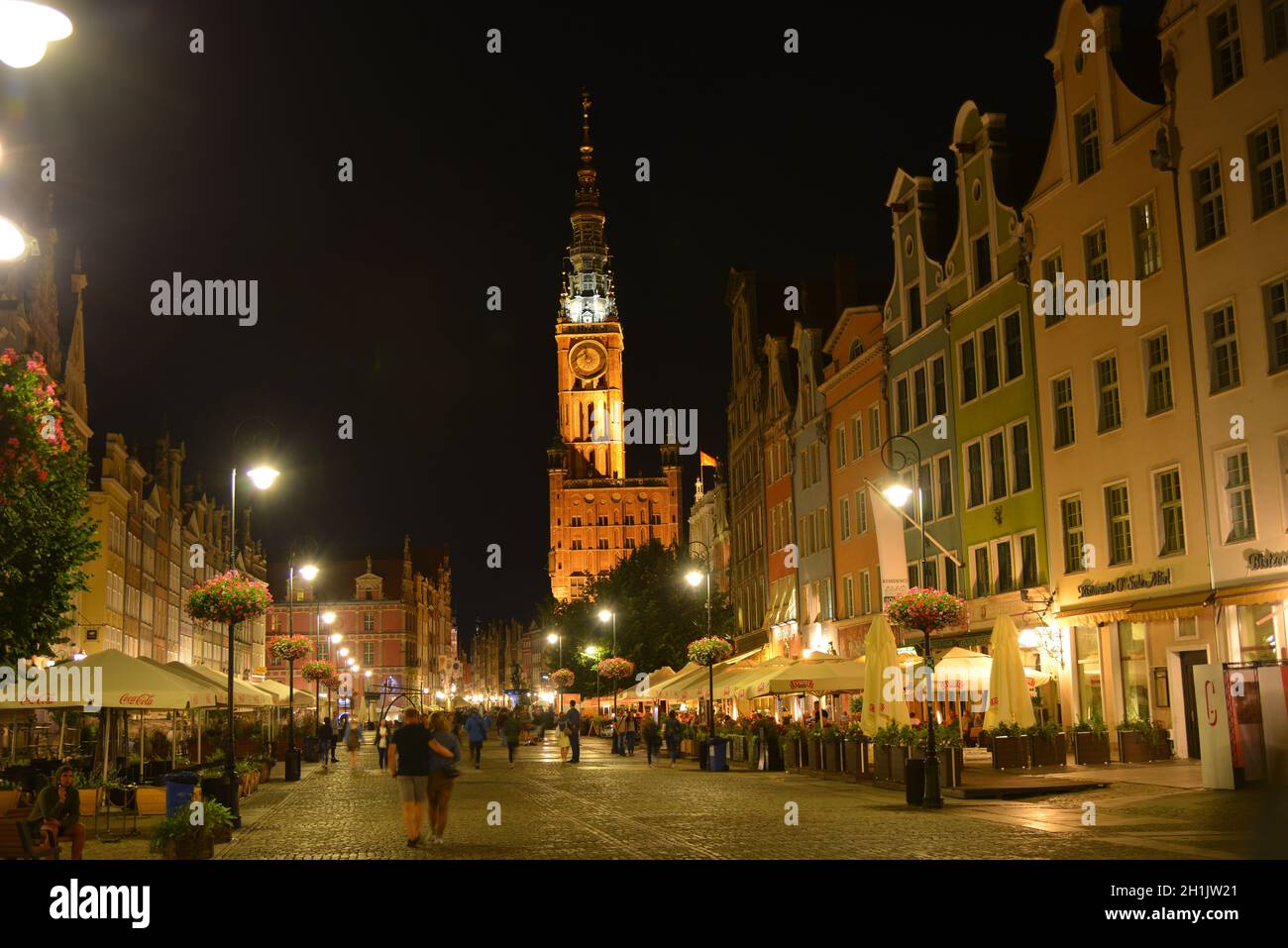 Beautiful Danzig in Poland at a summer night Stock Photo - Alamy