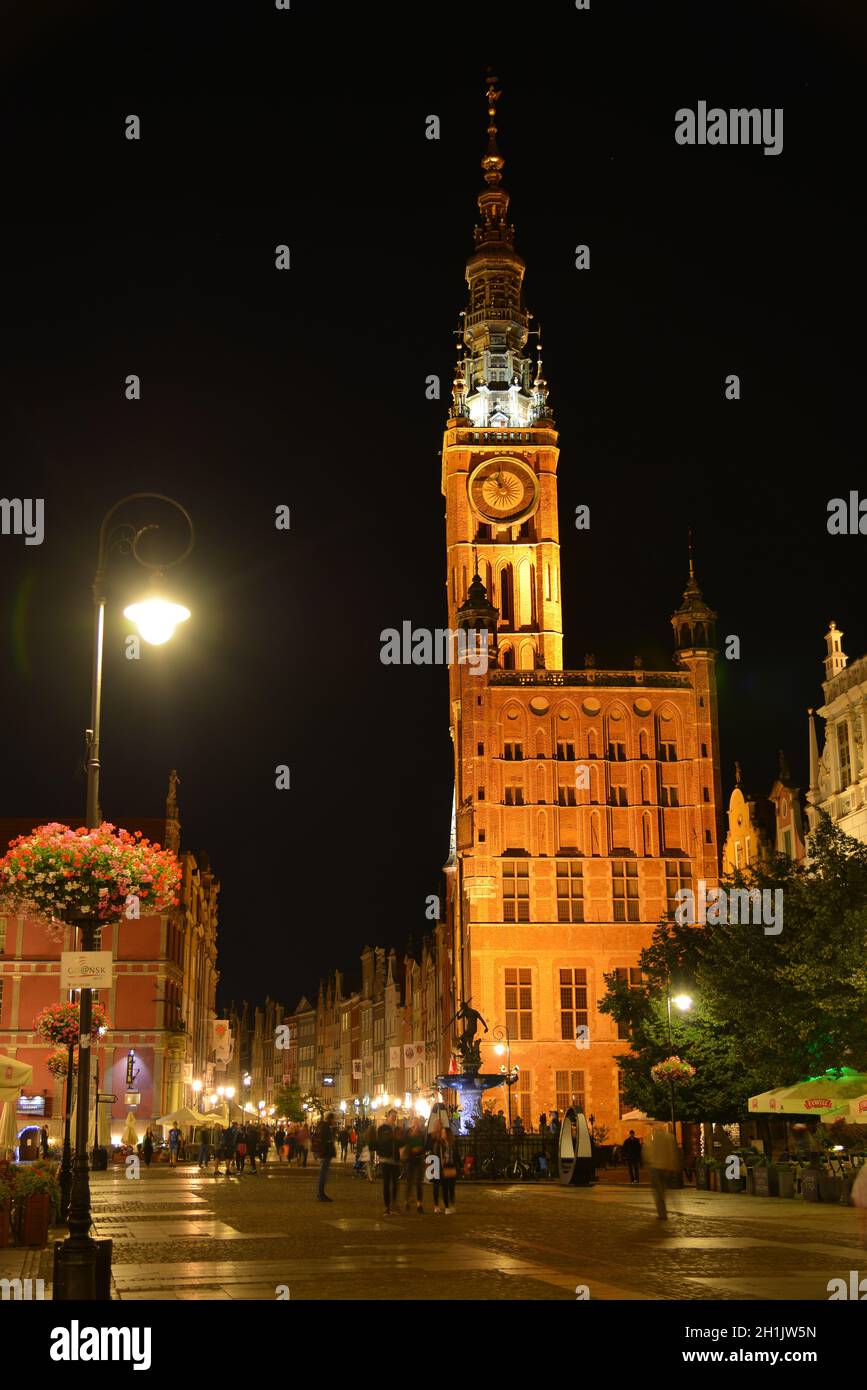 Beautiful Danzig in Poland at a summer night Stock Photo - Alamy