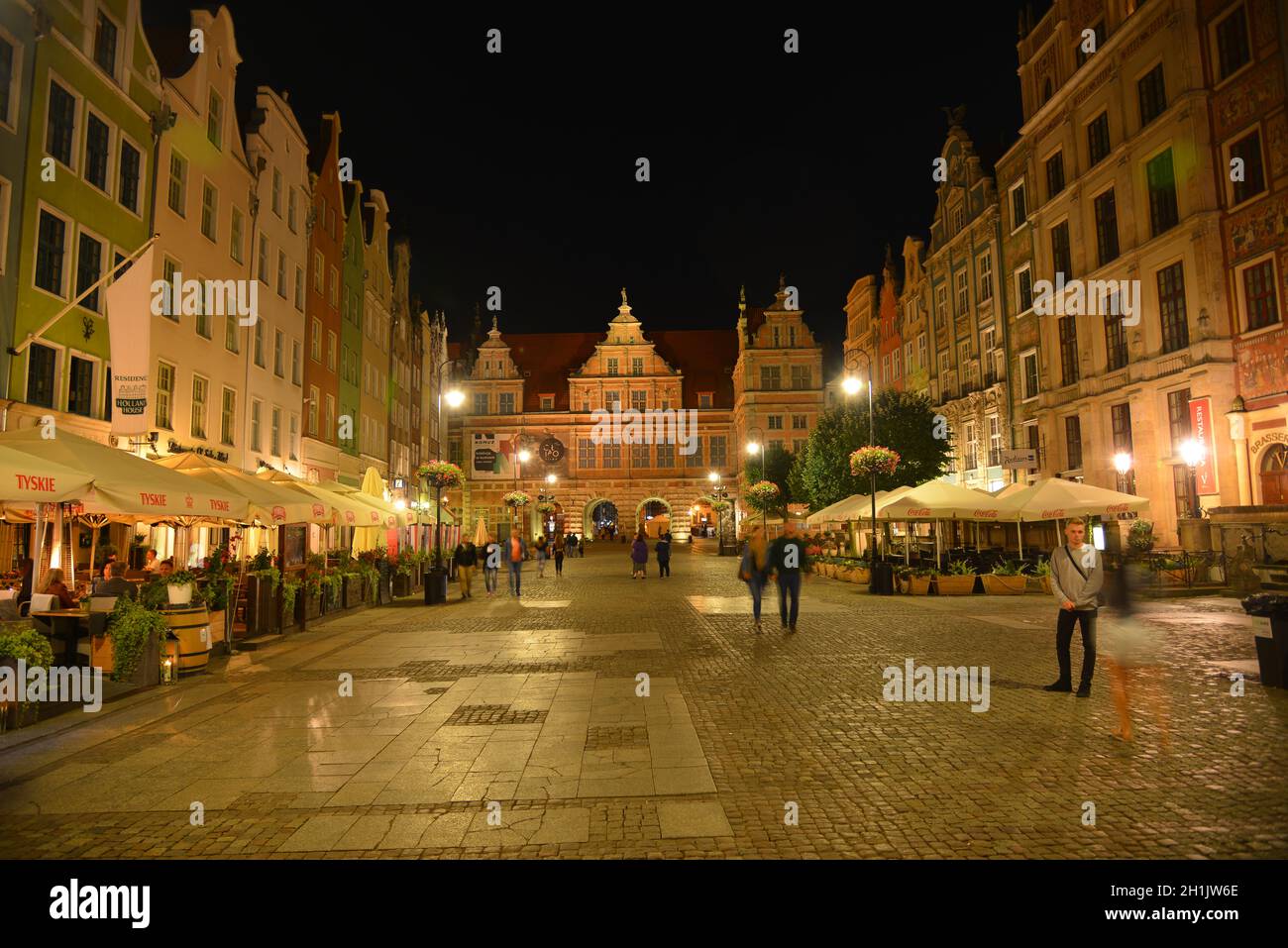 Beautiful Danzig in Poland at a summer night Stock Photo - Alamy