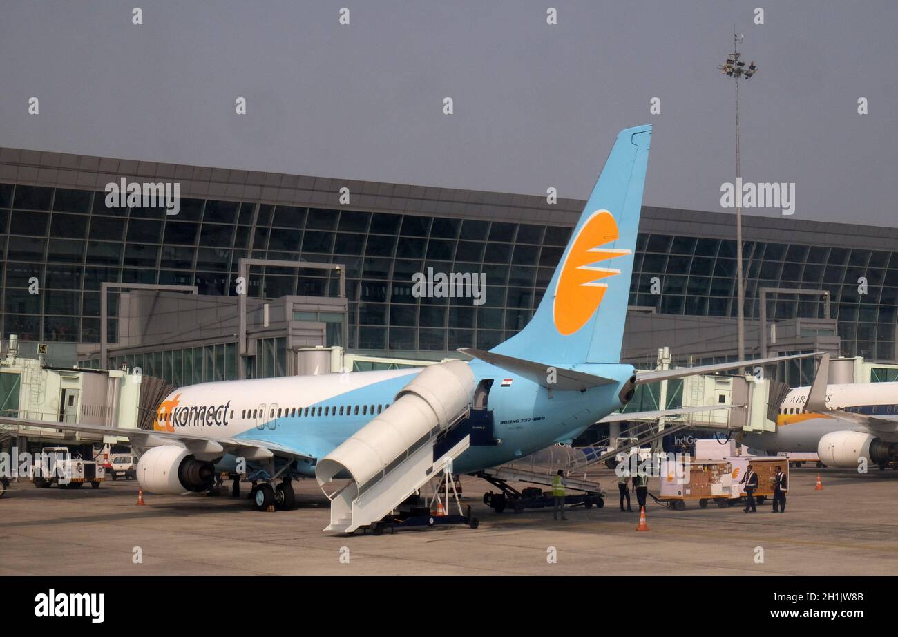 Boeing 737-800 operated by Jet Konnect at Kolkata international Airport ...