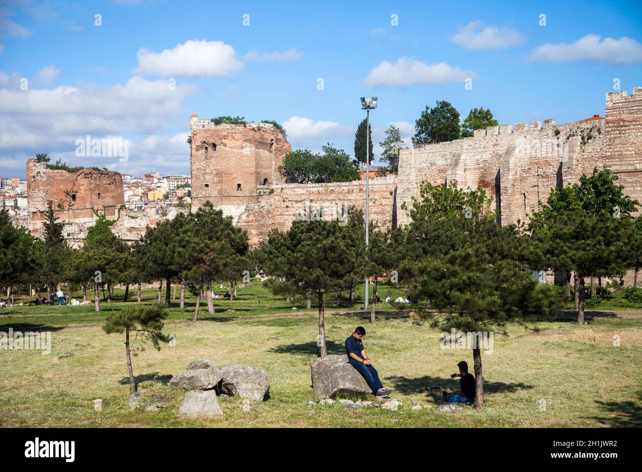 Istanbul,Turkey - 04-30-2016:Historical Istanbul Byzantine walls view ...