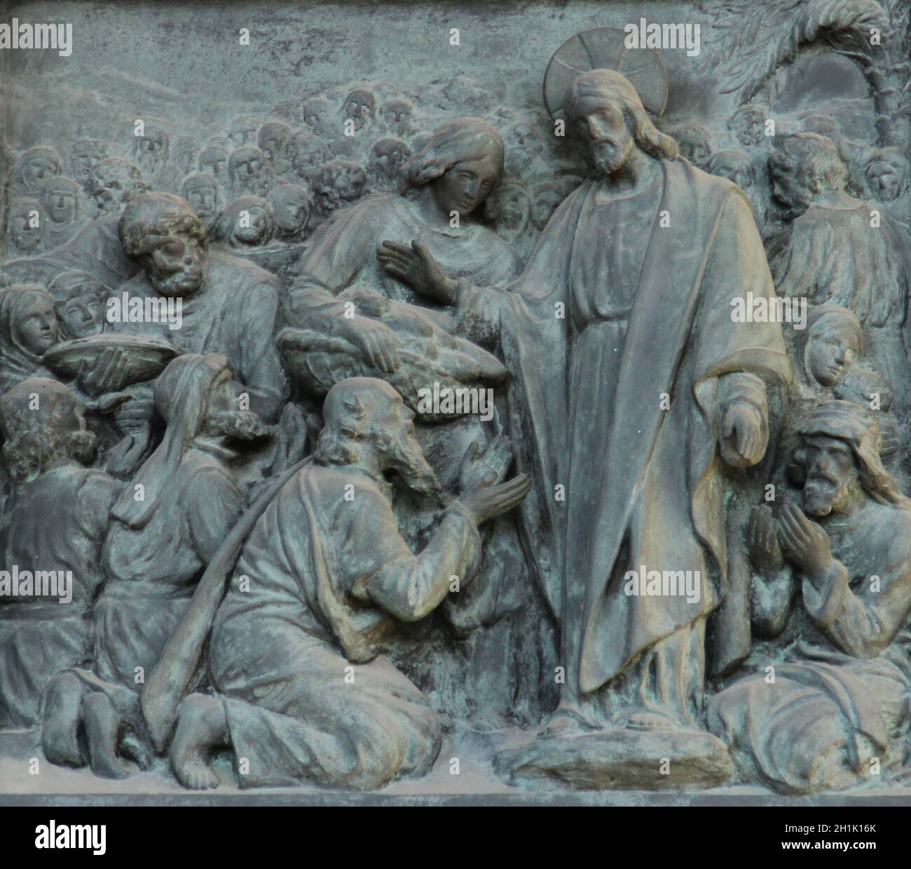 Sacre-Coeur basilica bronze door details with bus-relief, Paris Stock ...