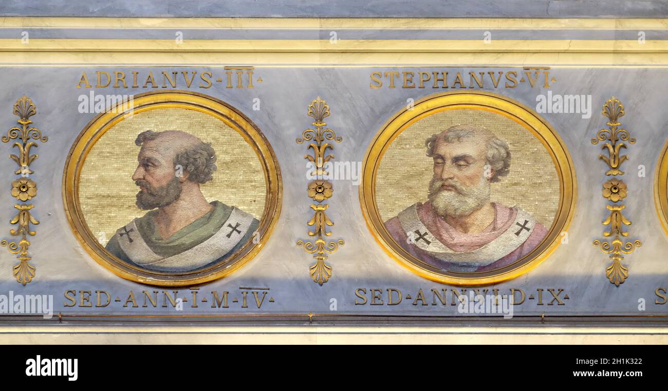 The icon on the dome with the image of Pope Adrian III and Stephen VI ...