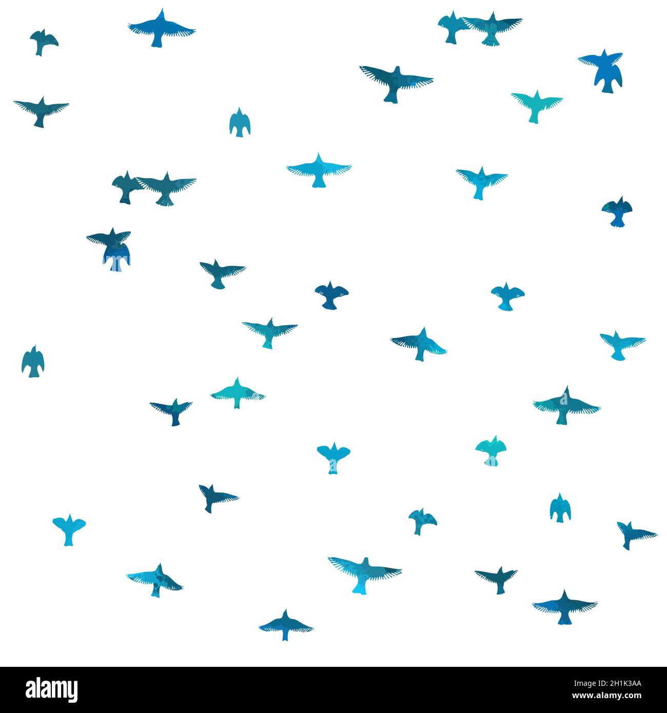 A flock of flying blue birds. Free birds. Vector illustration Stock ...