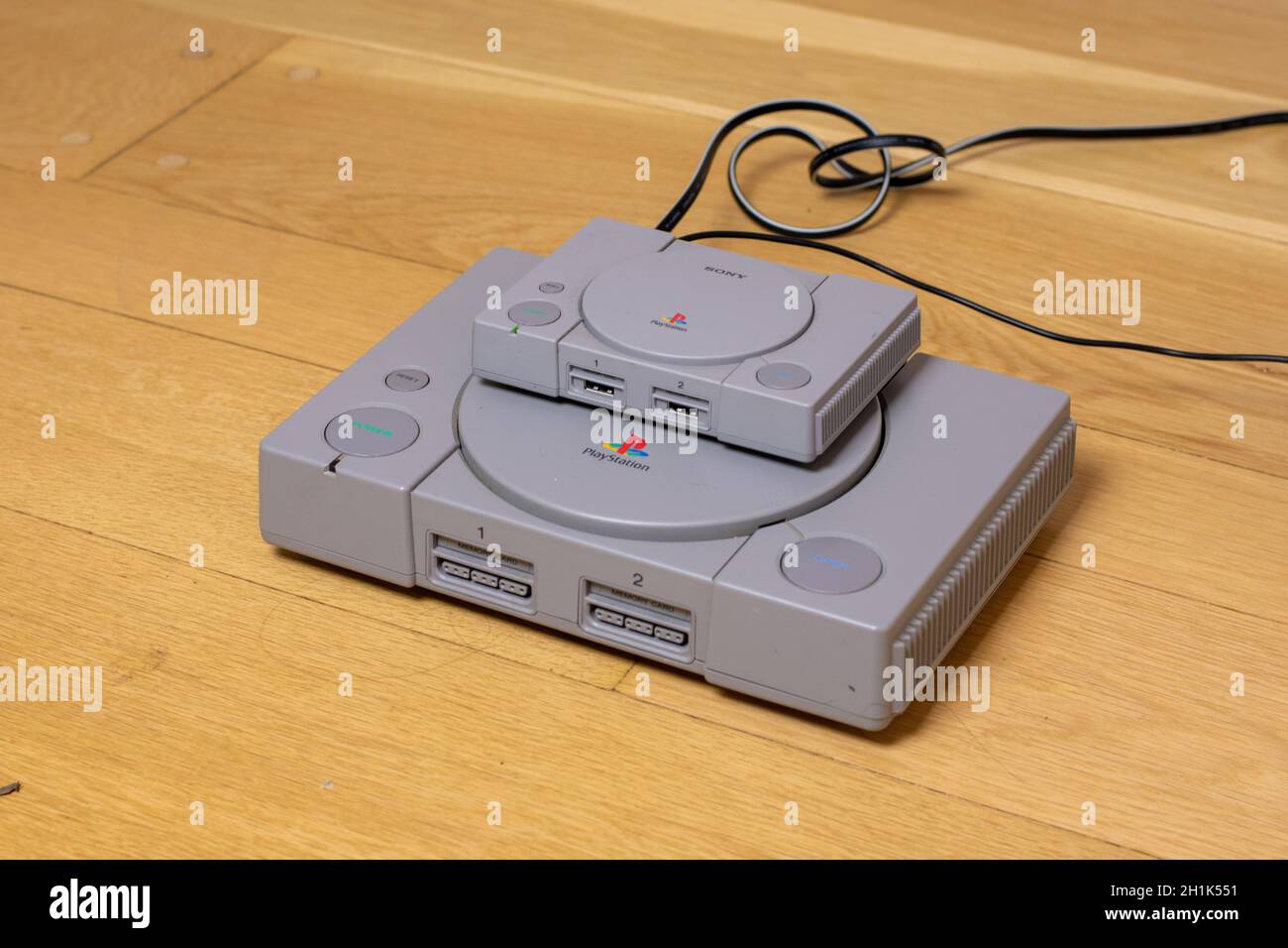 A Playstion Classic On Top of an Original Playstation, a comparison of ...