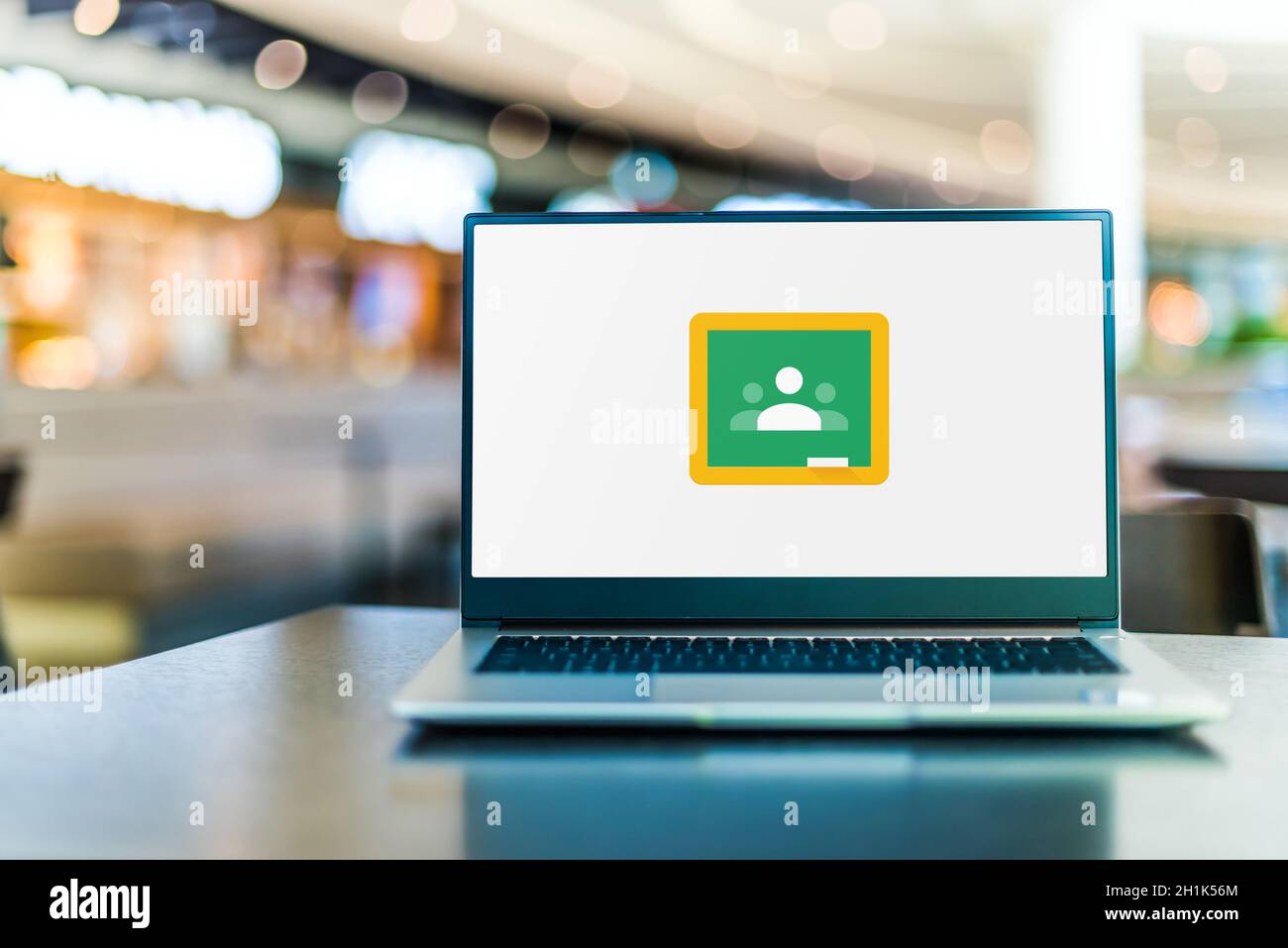 POZNAN, POL - SEP 23, 2020: Laptop computer displaying logo of Google ...