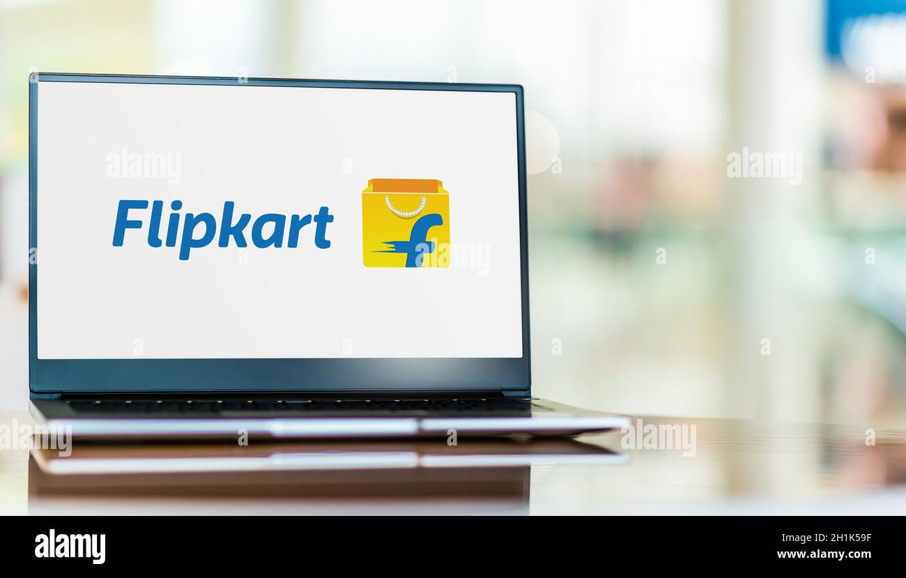 POZNAN, POL - SEP 23, 2020: Laptop computer displaying logo of Flipkart ...