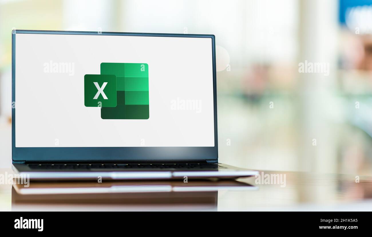 POZNAN, POL - SEP 23, 2020: Laptop computer displaying logo of ...