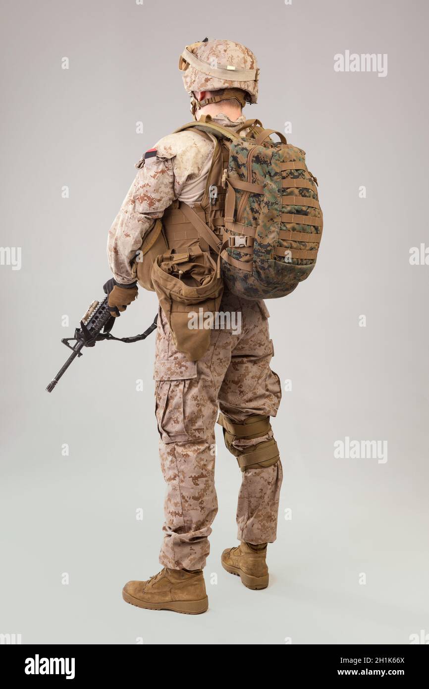 United States Army marines ranger with assault rifle Stock Photo - Alamy