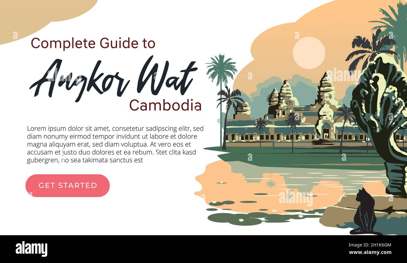 Angkor wat temple drawing hi-res stock photography and images - Alamy