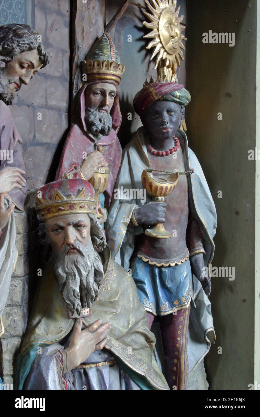 Nativity Scene, Adoration of the Magi Stock Photo - Alamy