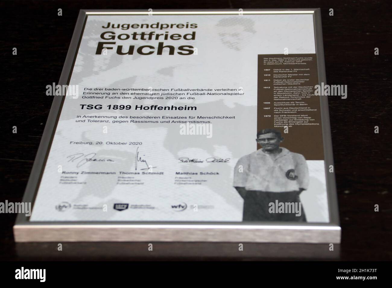 Rang drei für die TSG Hoffenheim bei der Preisverleihung Jugendpreis ...