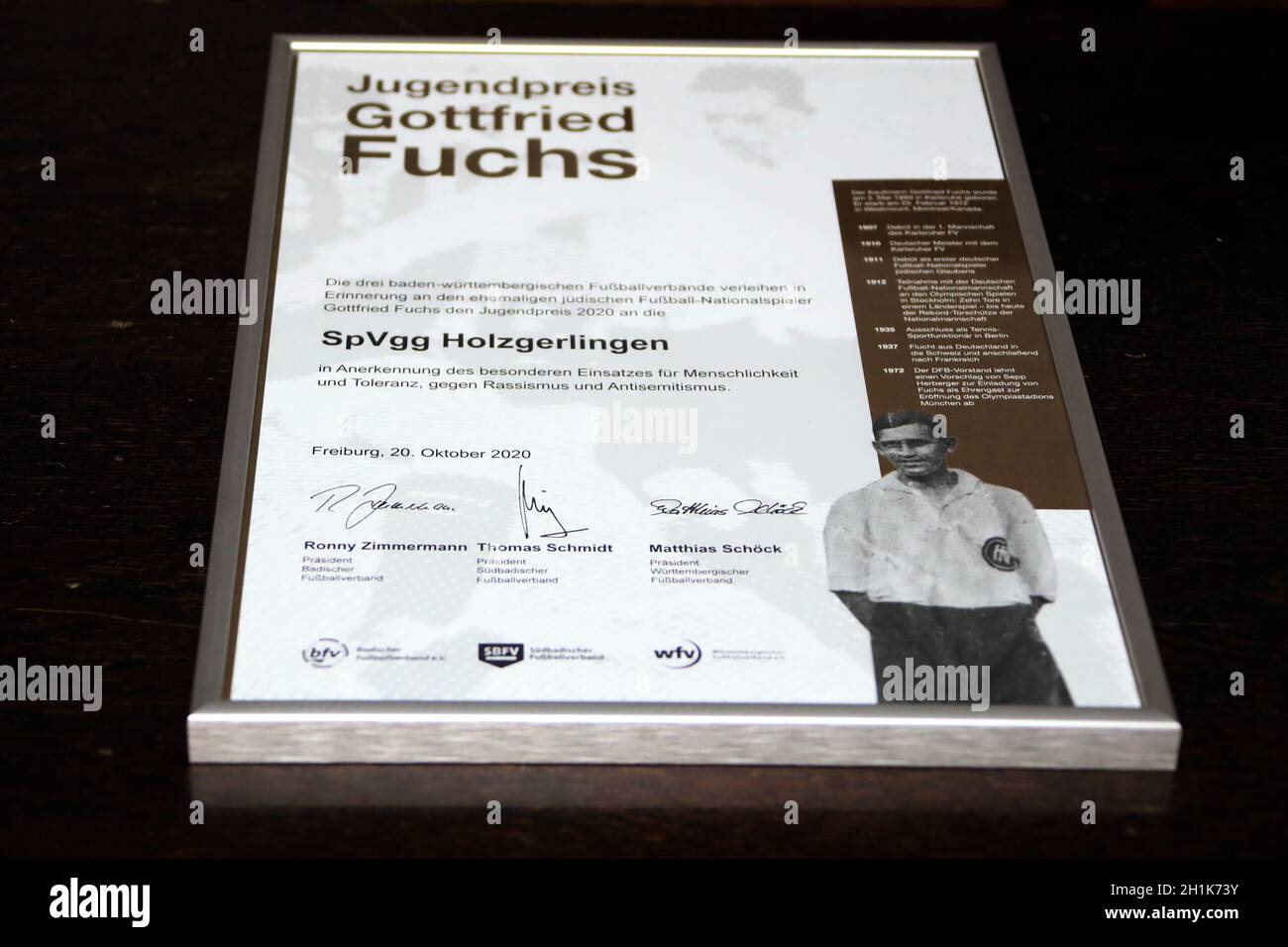 2. Platz (SpVgg Holzgerlingen) bei der Preisverleihung Jugendpreis ...