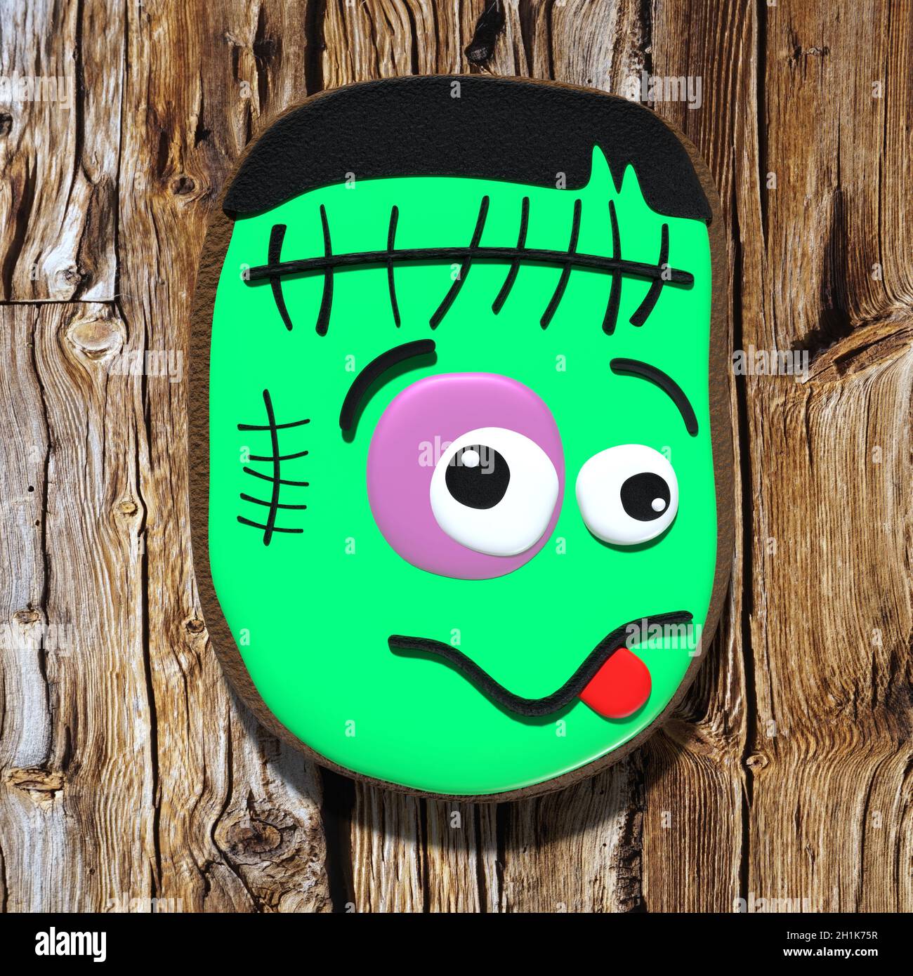 Halloween zombie cookie - 3D illustration Stock Photo - Alamy