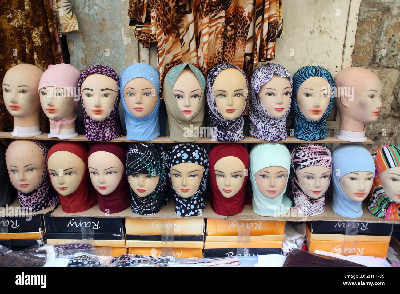 Head Scarves for sale, Jerusalem, Israel Stock Photo - Alamy