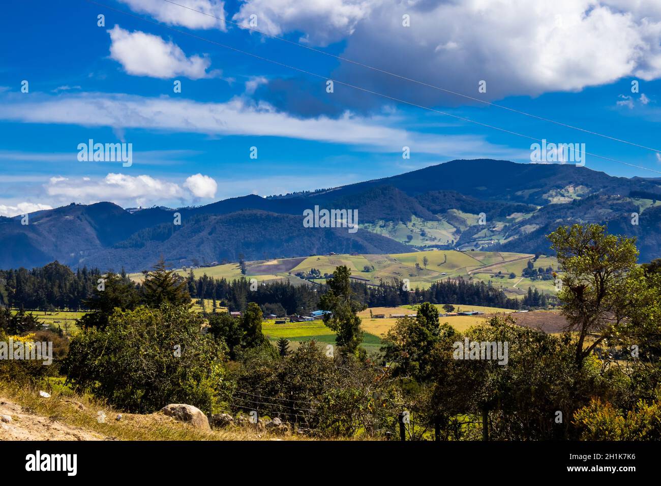 View of the beautiful mountains of the municipality of La Calera ...