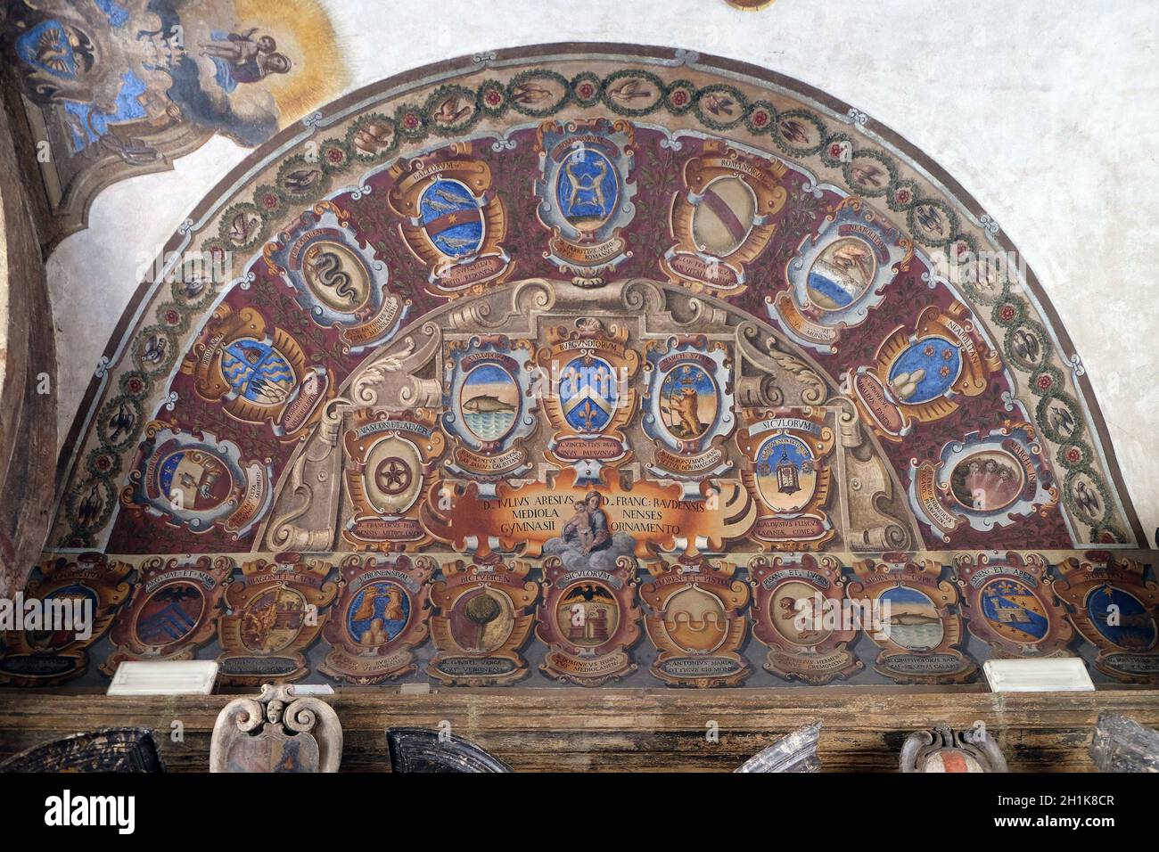 External atrium of Archiginnasio in Bologna, Italy Stock Photo - Alamy