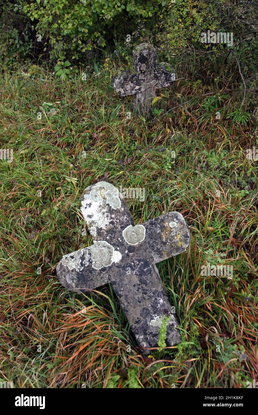 Stone cemetery cross Stock Photo - Alamy